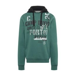 CAMP DAVID Sweatshirt 'Shipyard' Herren Gr&ouml;&szlig;e XXXL anthrazit / tanne / schwarz / wei&szlig;