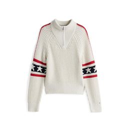 Tommy Hilfiger Pullover Damen Größe XXS navy / rot / wollweiß