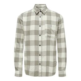 Only & Sons Only & Sons Button Up Shirt male Grey size XL