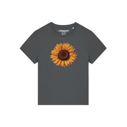 Watapparel T-Shirt 'Sonnenblume' Damen Gr&ouml;&szlig;e M dunkelbraun / gelb / anthrazit