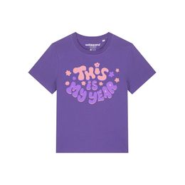Watapparel T-Shirt 'This Is My Year' Damen Gr&ouml;&szlig;e M lila / dunkellila / altrosa