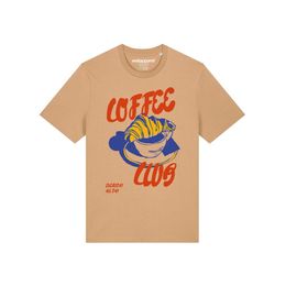 Watapparel T-Shirt 'Coffee Club' Herren Gr&ouml;&szlig;e XL hellbeige / blau / gelb / orange