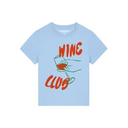 Watapparel T-Shirt 'Wine Club' Damen Gr&ouml;&szlig;e XL hellblau / gr&uuml;n / rubinrot