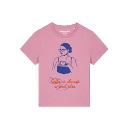 Watapparel Shirt 'Coffee is a good idea' female Pink size S