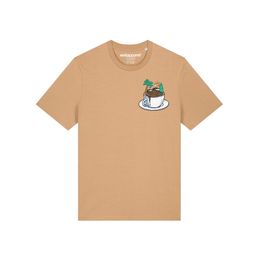 Watapparel Shirt 'Coffee Waves' male Beige size XXXL