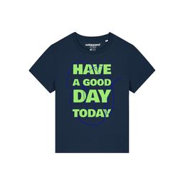 Watapparel T-Shirt 'Have A Good Day Today' Damen Gr&ouml;&szlig;e XXL blau / navy / apfel