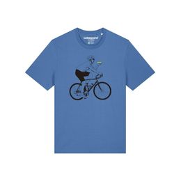 Watapparel T-Shirt 'Fahrrad und Pizza' Herren Gr&ouml;&szlig;e L saphir / schwarz
