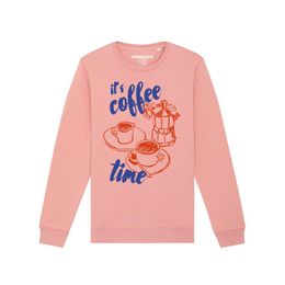 Watapparel Sweatshirt 'Its Coffee Time' female Pink size XL