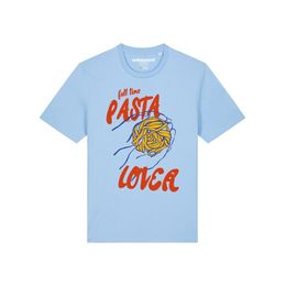 Watapparel T-Shirt 'Pasta Lover' Herren Gr&ouml;&szlig;e XXXL blau / hellblau / senf / rostrot