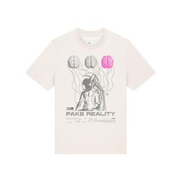 Watapparel T-Shirt 'Fake Reality' Herren Gr&ouml;&szlig;e XXL grau / pink / wei&szlig;