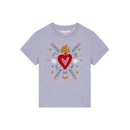 Watapparel T-Shirt 'Love And Flex' Damen Gr&ouml;&szlig;e L petrol / flieder / rot / wei&szlig;