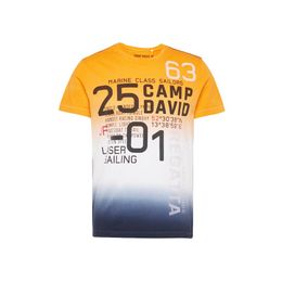 CAMP DAVID T-Shirt Herren Gr&ouml;&szlig;e L blau / orange / schwarz / wei&szlig;