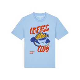 Watapparel T-Shirt 'Coffee Club' Herren Gr&ouml;&szlig;e XS hellblau / dunkelblau / gelb / rot