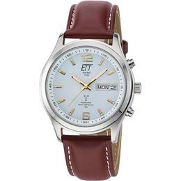 Funkuhr ETT "EGS-11248-12L", braun, Armbanduhren, Herren, Armbanduhr, Herrenuhr, Datum, Solar