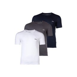 T-Shirt BOSS "T-Shirt T-Shirt RN 3P Classic 3er Pack" Gr. M, blau, grau, weiß, Herren, Obermaterial: 100% Baumwolle CO., Shirts