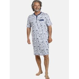 Pyjama Jan Vanderstorm "Nachthemd UNNI", Herren, Gr. XXL, blau (blau gemustert), Obermaterial: 100% Baumwolle CO., Homewear-Sets