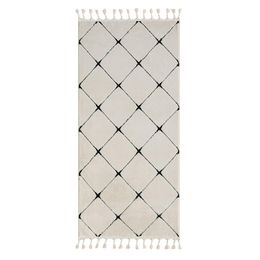 MyFlair Teppich Moroccan Unity, 100 cm x 200 cm, Farbe weiß, rechteckig, Florhöhe 19mm