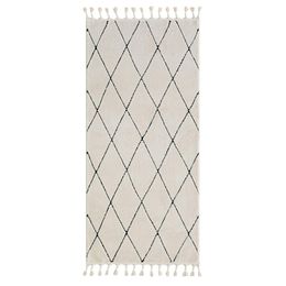 MyFlair Teppich Moroccan Sketch, 100 cm x 200 cm, Farbe weiß, rechteckig, Florhöhe 19mm