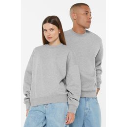 Harlem Soul Damen Sweater, grau, Gr. XXXL, unifarben, Material: 65% Baumwolle, 35% Polyester, Sweatshirts, mit &uuml;berschnittenen Schultern