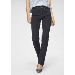 Levi's LEVI'S Damen Gerade Jeans "314 Shaping Straight", blau, Gr. 27, Abriebeffekte, Denim/Jeans, Obermaterial: 80% Baumwolle, 19% Polyester, 1% Elasthan,