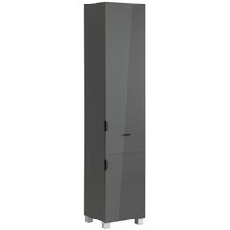 Hochschrank Welltime, B:38cm H:180cm T:35cm, grau, Badezimmer, Schränke, "Lage", Pflegeleichte Oberfläche, viel Stauraum, FSC-zertifiziert