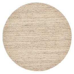 Wollteppich Theko, H:14mm Ø:150cm, beige, Schurwolle, Teppiche, "Pure UNI", Handwebteppich, meliert, reine Wolle, handgewebt