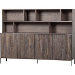 Buffet Woood, B:200cm H:150cm T:44cm, braun, Holzwerkstoff, K&uuml;che, Schr&auml;nke, "New Gravure", mit viel Stauraum, Breite 200 cm