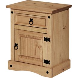 Nachtkommode Home Affaire, B:53cm H:67cm T:38cm, gelb, Massivholz, Sideboards, im Landhaus-Stil