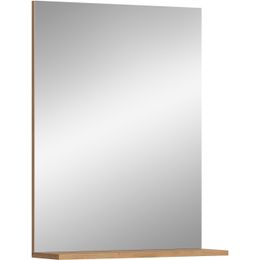 Badspiegel Inosign, B:60cm H:79cm T:18cm, braun, FSC-zertifizierter Holzwerkstoff, Spiegelglas, Spiegel, "SIENA, Breite 60cm, 1 Ablageboden,