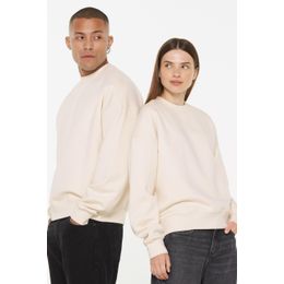 Harlem Soul Damen Sweater, beige, Gr. XXL, unifarben, Material: 65% Baumwolle, 35% Polyester, Sweatshirts, mit &uuml;berschnittenen Schultern