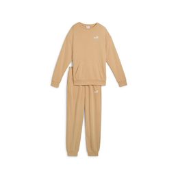 Jogginganzug Puma "Relaxed Trainingsanzug Damen", Damen, Gr. L, warm beige braun, Obermaterial: 68% Baumwolle, 32% Polyester; Rippe: 97% Baumwolle, 3% Elasthan, Sportanzüge