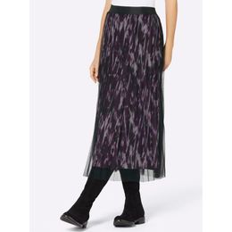 CR&Eacute;ATION L CREATION L Damen Plisseerock, lila, Gr. 18, gemustert, mehrfarbig, 100% Polyester, Innenseite:100% Polyester, R&ouml;cke