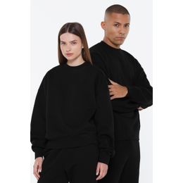 Harlem Soul Damen Sweater, schwarz, Gr. XS, unifarben, Material: 65% Baumwolle, 35% Polyester, Sweatshirts, mit &uuml;berschnittenen Schultern