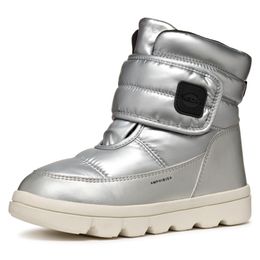 Geox M&auml;dchen Winterboots "J WILLABOOM GIRL B A", Gr. 36, silber, Synthetik, Textil, Glitzer, Schuhe, Klettstiefel, Babystiefel Snowboots mit
