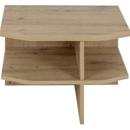 Nachtschrank GAMI, B:55cm H:39cm T:38cm, braun, Spanplatte, Schränke, "Alana", Ein praktischer Nachttisch mit Regalböden
