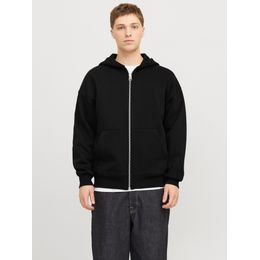 Jack & Jones JACK & JONES Herren Kapuzensweatjacke "JJEURBAN EDGE SWEAT ZIP HOOD NOOS", schwarz, Gr. XS, unifarben, angeraute Sweatware, Obermaterial: 70%
