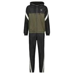 Trainingsanzug Sergio Tacchini "DIAGONALLEY HOODIE TRACKSUIT Herren" Gr. M, schwarz (schwarz, grape leaf), Herren, 100% POLYESTER, Sportanzüge, Trainingsanzug Herren, Tracksuit, Retro, Outdoor, Jogging, Streetwear