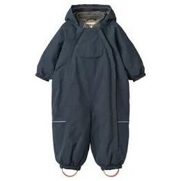 Schneeoverall Wheat "Snowsuit Adi Tech" Gr. 80, N-Gr, blau (dunkelblau), Baby, Web, Obermaterial: 100% Nylon, Overalls, wasserdicht, atmungsaktiv und leicht wattiert