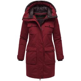 Navahoo Damen Winterjacke "Eissturm 14", rot, Gr. S, Material: 100% Polyester, Jacken, Wasserabweisende Jacke mit Kapuze