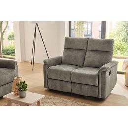Jockenh&ouml;fer 2-Sitzer, B:130cm H:100cm T:90cm, grau, JOCKENH&Ouml;FER GRUPPE, Sofas, "Amrum", Liegefunktion durch halbautomatische Reclinerfunktion, TFK-Polsterung