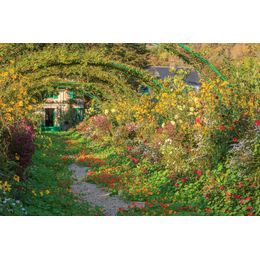 papermoon Fototapete "MONETS GARTEN-GIVERNY BLUMEN ALLEE PERGOLA K&Uuml;NSTLER WEG", B/L: 4,5mm x 2,8mm, Bahnen: 9 Stk. St., bunt, Schlafzimmer, Tapeten