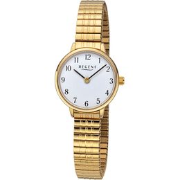 Regent Uhren REGENT Damen Quarzuhr, gold, Armbanduhren, Armbanduhr, Damenuhr, Flexband, Zugband, Edelstahlarmband, &Oslash; ca. 25mm