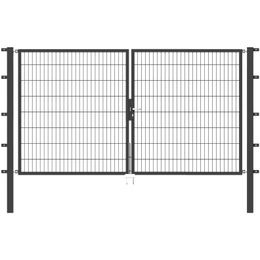 Alberts Zaundoppelt&uuml;r "Flexo", B/H: 300cm x 160cm, grau, Tore, 300 cm Breite (150cm + 150cm), in versch. H&ouml;hen