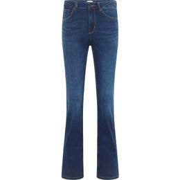 Slim-fit-Jeans Mustang "Style Shelby Slim Boot" Gr. 27, Länge 30, 742 mittelblau, Damen, Denim/Jeans, 85% Baumwolle, 13% Polyester, 2% Elasthan, Jeans