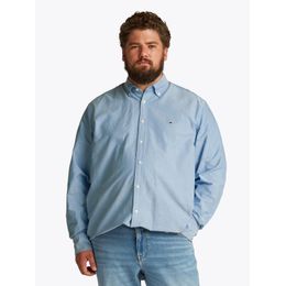 Tommy Hilfiger Big & Tall Herren Langarmhemd "BT-SOLID HERITAGE OXFORD S-B", blau, Gr. 5XL, TOMMY HILFIGER BIG & TALL, bestickt, unifarben, Single Jersey, Obermaterial: 100%