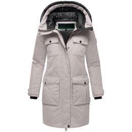 Navahoo Damen Winterjacke "Eissturm 14", grau, Gr. M, Material: 100% Polyester, Jacken, Wasserabweisende Jacke mit Kapuze