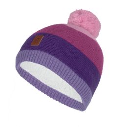 Trollkids Jungen Strickmütze "KIDS GRYLLEFJORD BOBBLE CAP", lila, Gr. 6, gestreift, Strick, Materialmix, Mützen