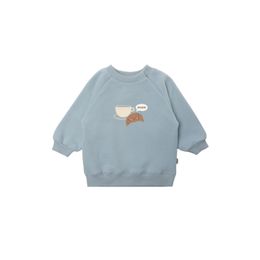 Liliput M&auml;dchen Sweatshirt "Croissant Bonjour", blau, Gr. 110, bedruckt, 80% Baumwolle, 20% Polyester, Sweatshirts, mit niedlichem Fr&uuml;hst&uuml;cks-Print