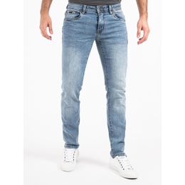 PEAK TIME Herren Slim-fit-Jeans "Mailand", blau, Basic, Gr. 30, Denim/Jeans, Obermaterial: 87% Baumwolle, 9% Polyester, 4% Elasthan, Jeans, Herren