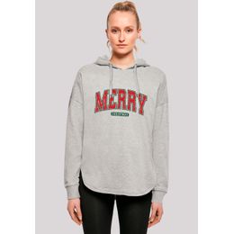 F4NT4STIC Damen Kapuzenpullover "Weihnachten Varsity Retro", grau, Gr. XS, Obermaterial: 100% Baumwolle, Pullover, Premium Qualit&auml;t